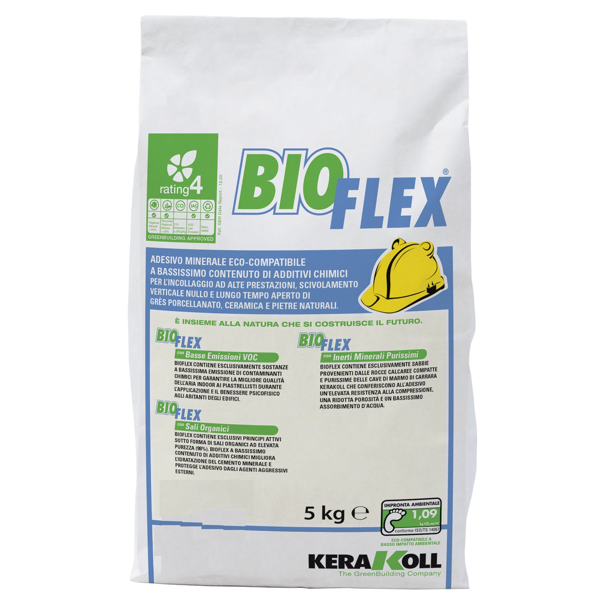 Kerakoll - Bioflex kg. 5 bianco shock - collante interni ed esterni pe ...