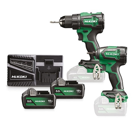 Hikoki - Kit combinato 18V Trapano DV18DE + Avvitatore WR18DH + 2 batt ...